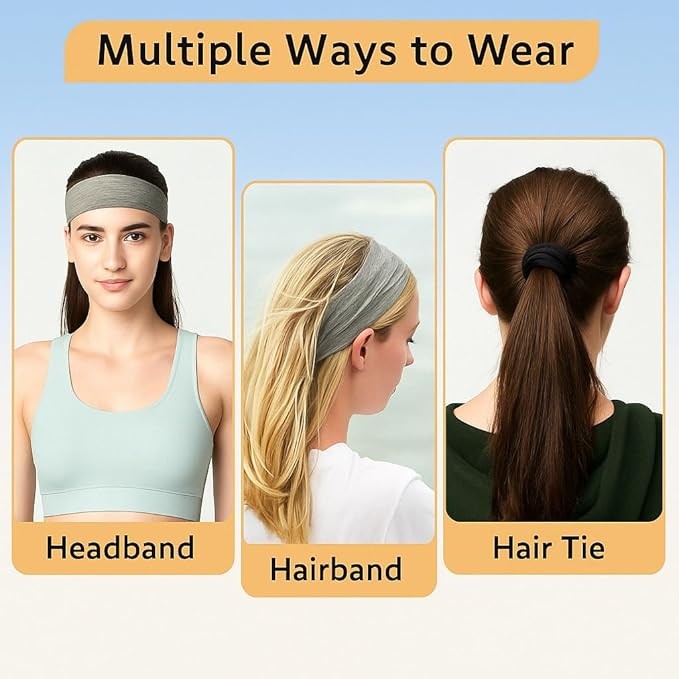 ASHARZ 7cm Headband, 3 Pack Running Hair Bands For Women, Girls' Sport ...