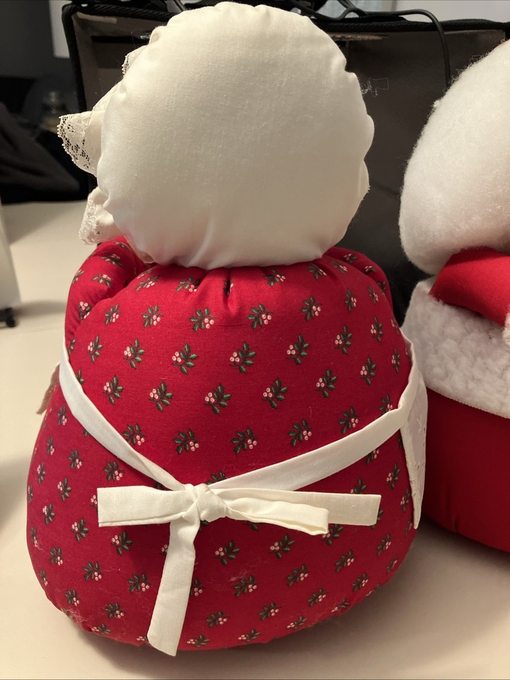Vintage Christmas Santa & Mrs Clause Plush Folk Art Jean Volker 13” | eBay