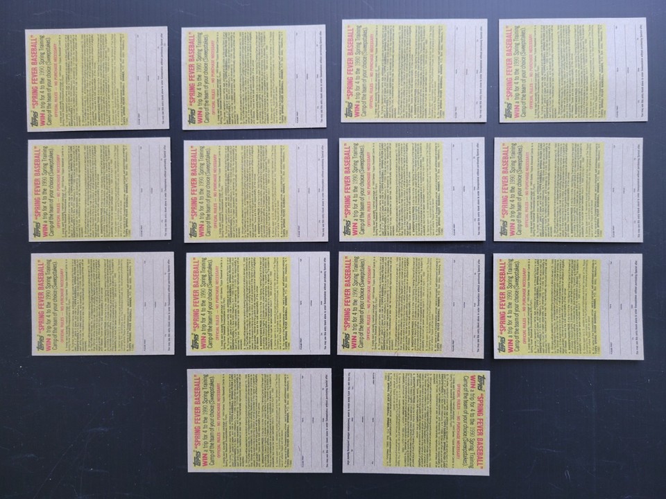 1989 Topps "Company Store" Baseball Card Pack Inserts Complete Set /14 ...