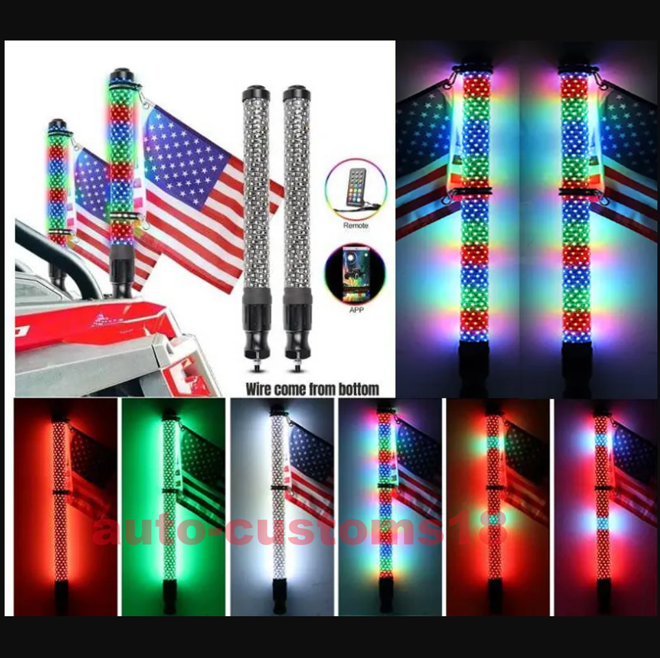 4ft Fat LED Whip APP Controlled Antenas De LED Quick Release Whip Light ...