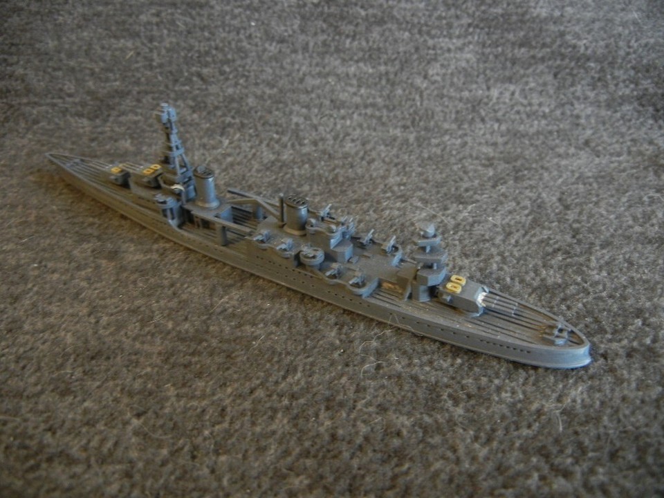 Painted 1/1200 USS Chicago WW2 Heavy Cruiser - damaged at Battle of ...