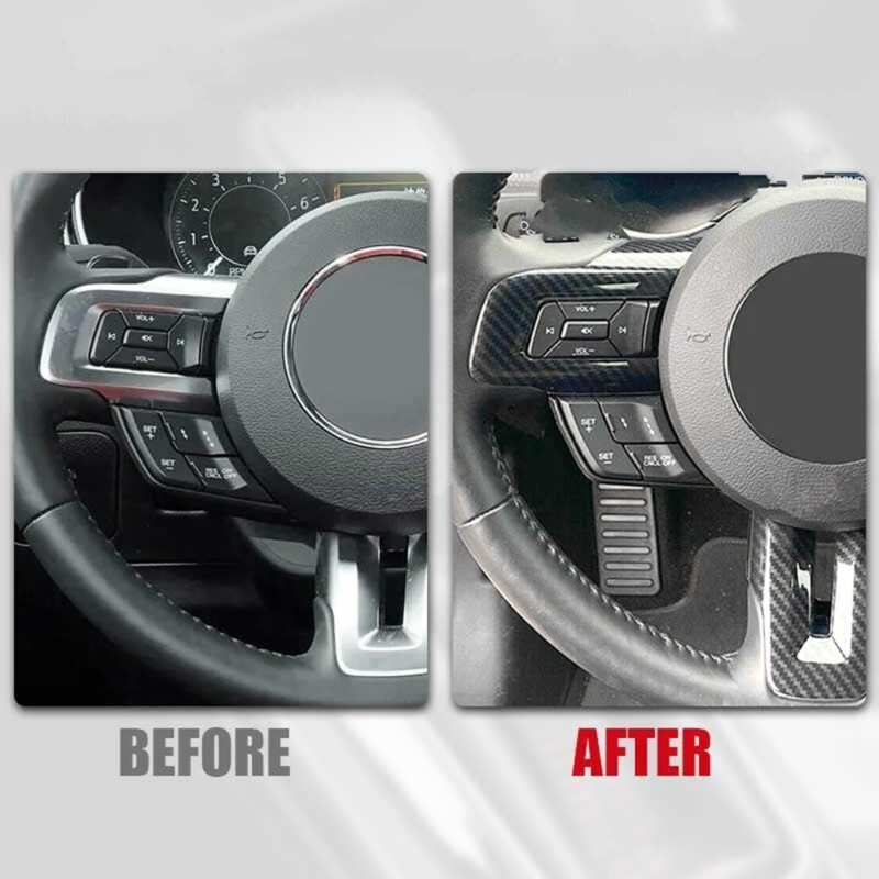 3x Car Carbon Fibers Steering Wheel Sticker Cover Decoration for ...