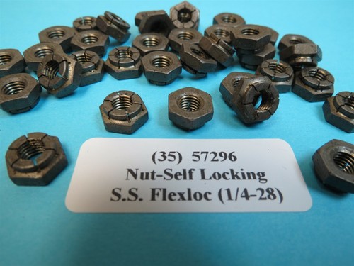 (35) 1/4-28 Flexloc Self-Locking Stainless Steel Exhaust Nuts Aircraft ...
