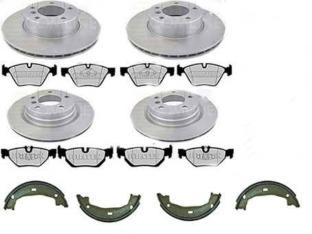 BMW E90 3 SERIES FRONT & REAR BRAKE DISCS PADS BRAKE SHOES (300mm ...