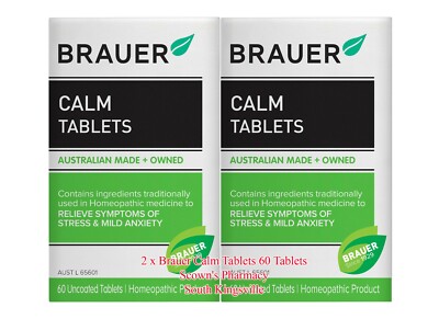 2 x Brauer Calm Tablets Relief Stress & Mild Anxiety Homeopathic 60 ...