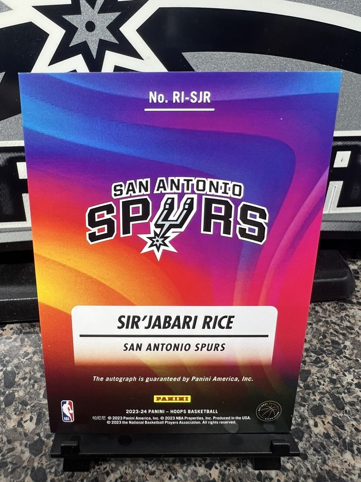 2023-24 NBA Hoops Sir'Jabari Rice Autograph Rookie Ink Auto RC #RI-SJR ...
