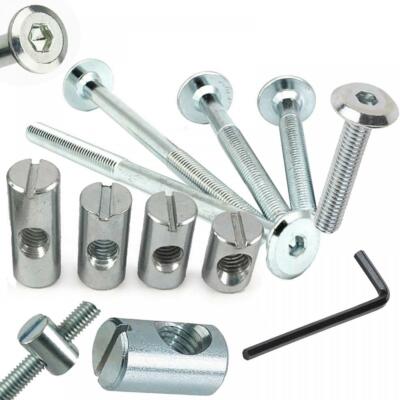 Baby Cot Bed & Furniture Connecting Bolts Complete With Barrel Nuts ...