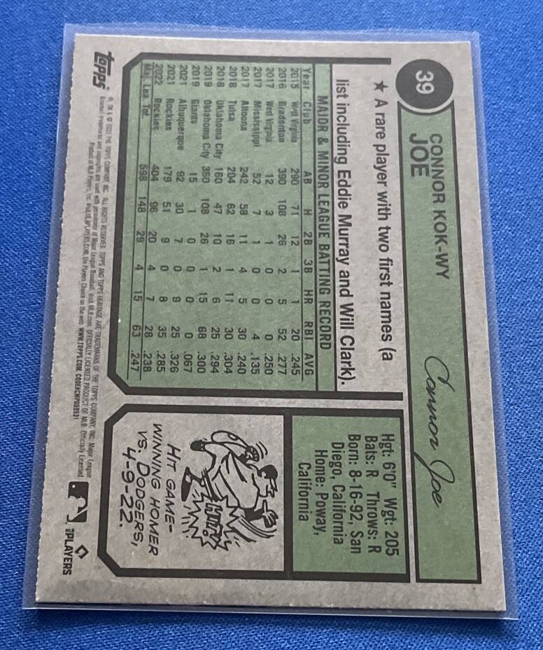 2023 Topps Heritage #39 Connor Joe Pittsburgh Pirates | eBay