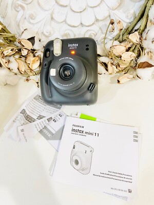 Fujifilm Instax Mini 11 Black Auto Flash Lens Instant Film Camera Only ...