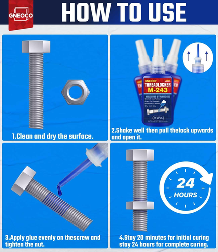 ThreadLocker Blue, Thread Lock Medium Strength Tight for Nuts, Blue | eBay