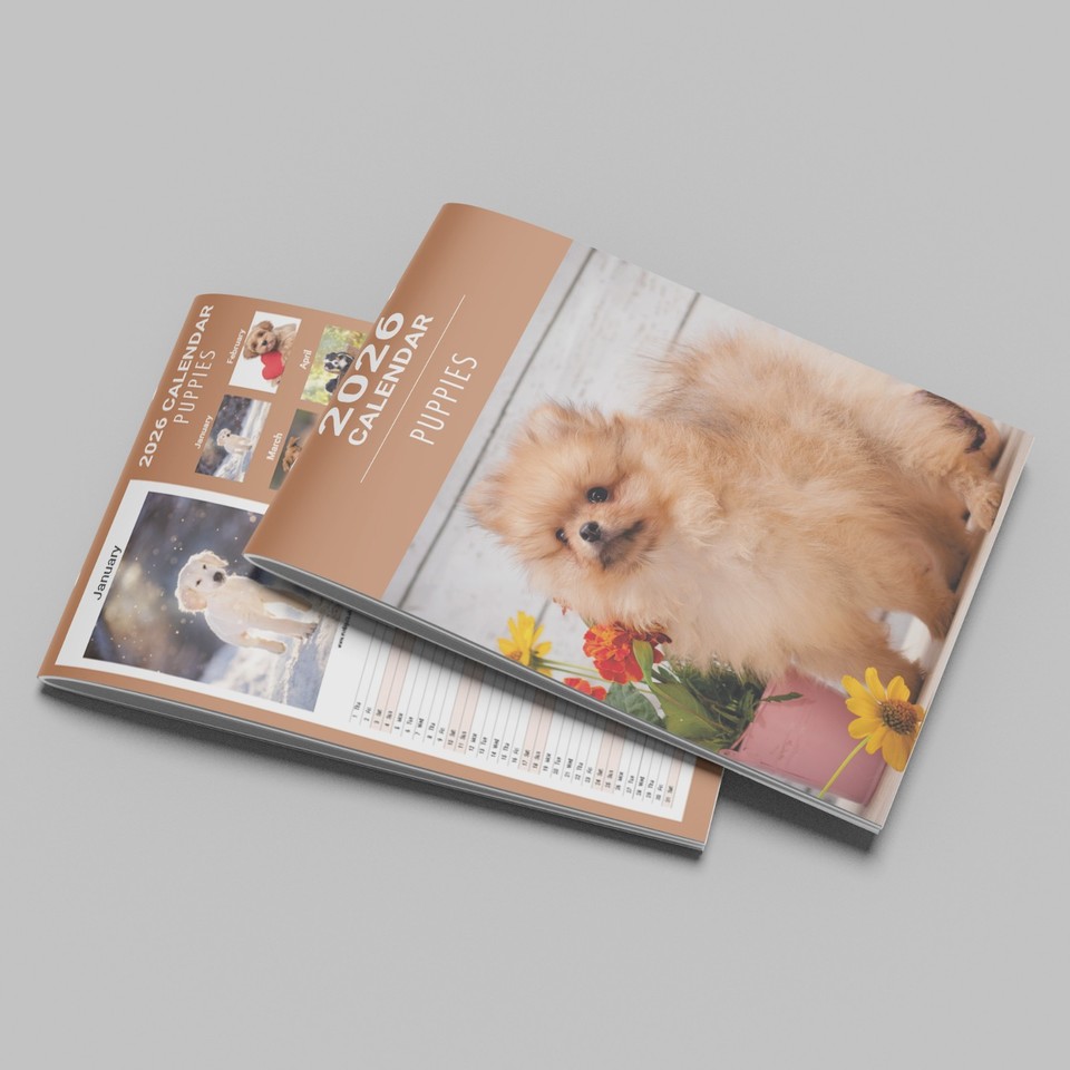 2026 Puppies Dogs Slim Month To View Wall Office Home Planner Organiser ...