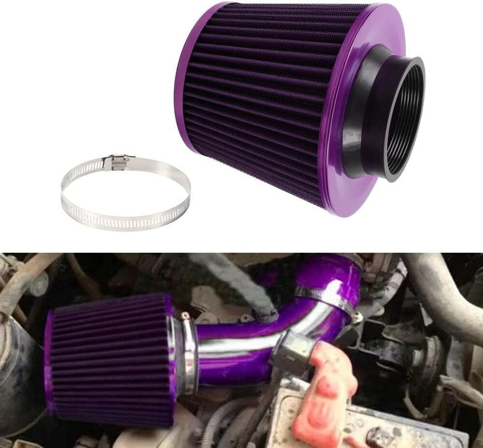 3" 76mm High Flow Inlet Cold Air Intake Cone Replacement Dry Air Filter ...