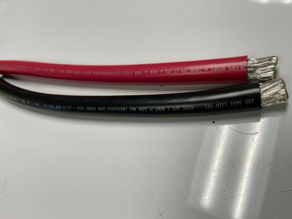 2/0 AWG Gauge Tinned Marine Battery Cable Flexible SAE J1127 SGT PER ...