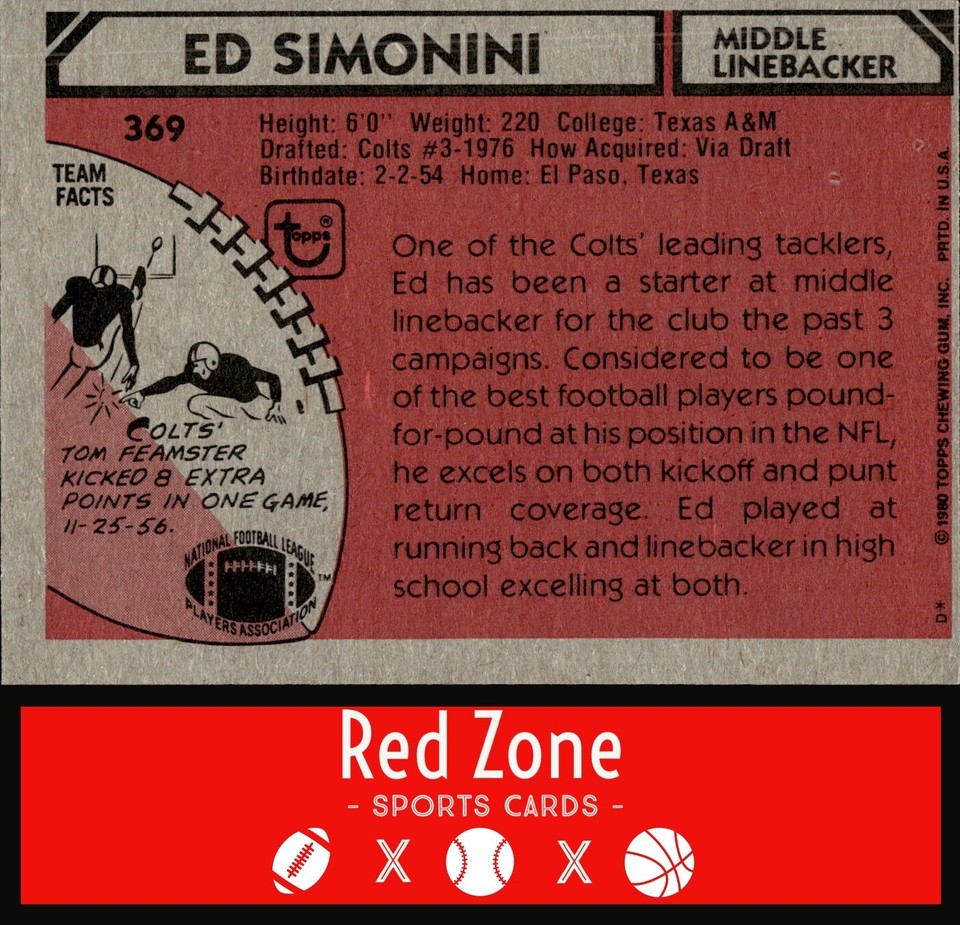 1980 Topps - #369 Ed Simonini NM/NM+ Set Break! | eBay