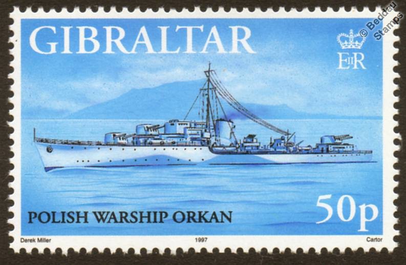 ORP ORKAN (HMS Myrmidon) WWII M-Class Destroyer Polish Navy Warship ...