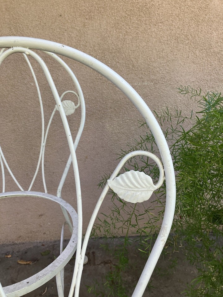 Vintage 5 Piece MCM Wrought Iron Patio Furniture Dining Set | eBay