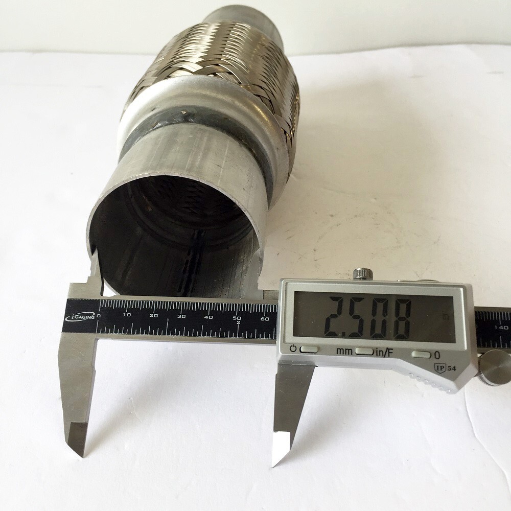 Exhaust Flex Pipe 2.5" x 10" Double Braid Stainless Steel Heavy Duty ...