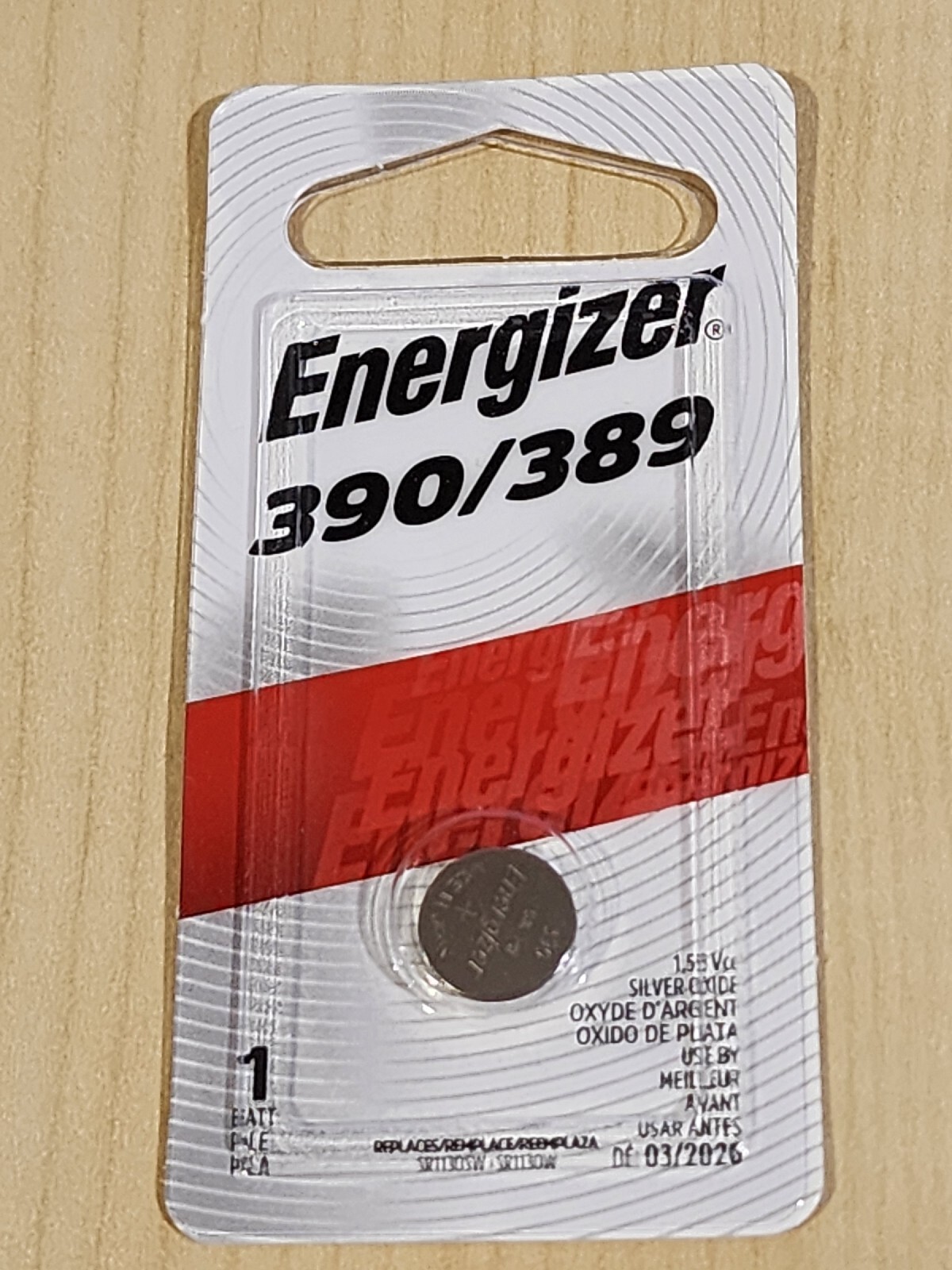 1 x Brand New Energizer 390/389 silver oxide 1.55v Watch Battery exp.03 ...