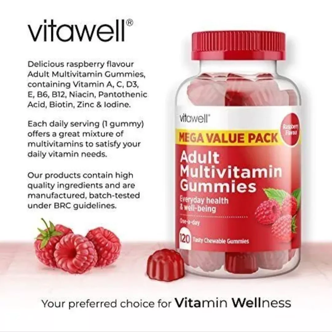 Vitawell Adult Multivitamin Gummies for Well Being Health 120 - Pack of ...