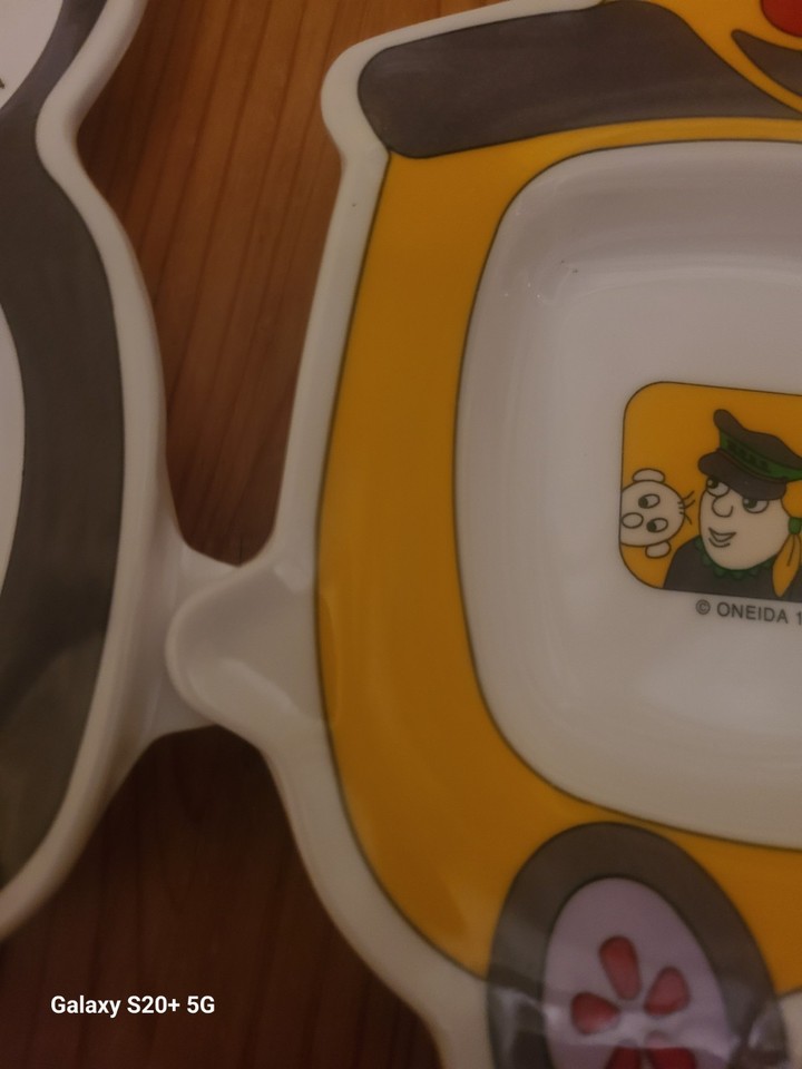 Train Meal Time Choo Choo Set Vtg 1994 Oneida Melamine Plate Bowl | eBay UK