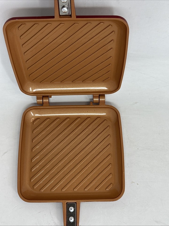 Red Copper Flipwich Non-Stick Sandwich Maker Grilled Sandwich Panini ...