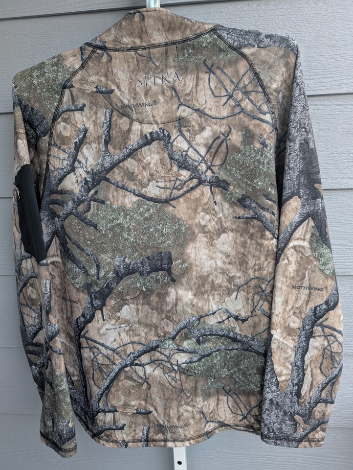 SITKA Mens 2xl camo Jacket Mothwing Mountain Mimicry 1/4 zip pull over ...