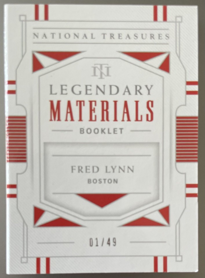 2021 National Treasures Legendary Booklet Fred Lynn Red Sox Game Worn ...