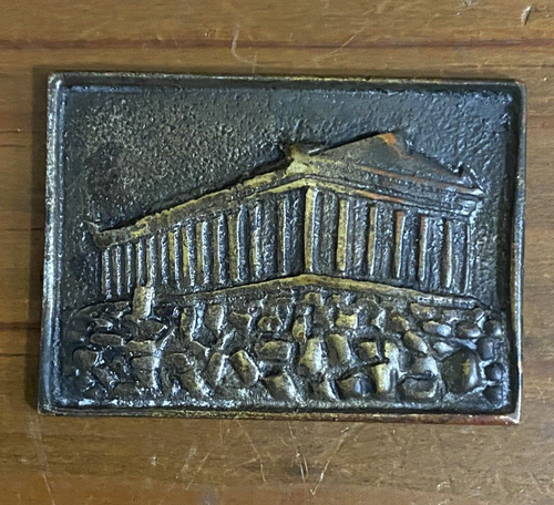 Vintage Brass Greek parthenon Plaque Medal Collectible Ancient Greece 2 ...