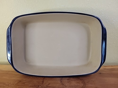 VTG HAEGER Natural Stone Bakeware 9" x 13" Rectangular Blue Casserole ...