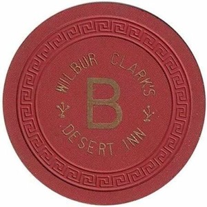 Desert Inn Wilbur Clark's Casino Las Vegas Nevada Red B Roulette Chip ...