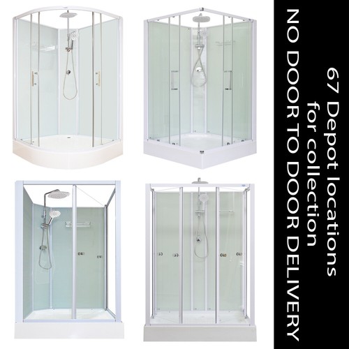 SHOWER POD SCREEN CUBICLE ENCLOSURE CABIN STALL MIXER BASE EASY ...