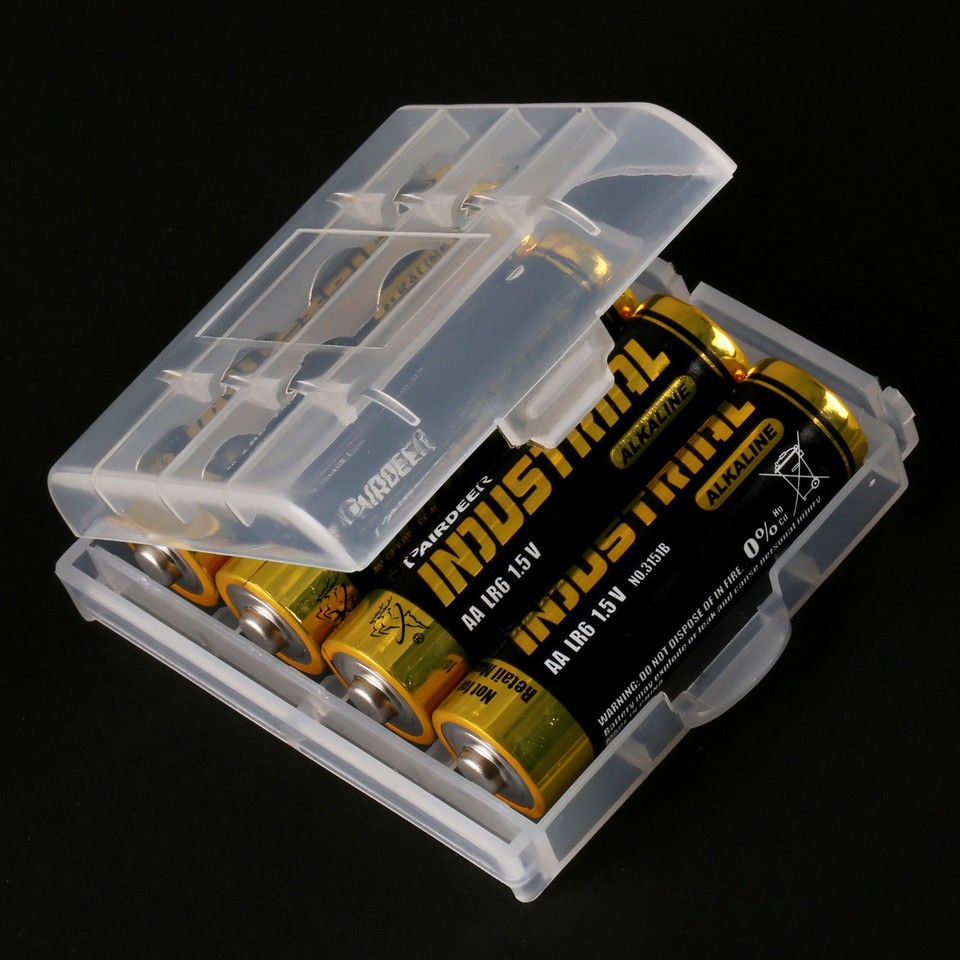 6 Pcs AA AAA Cell Battery Storage Case Holder Organizer Box Clear Hard ...