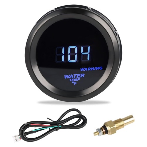 2" 52mm Blue Digital LED Water Temperature Gauge With Sensor Fahrenheit ...