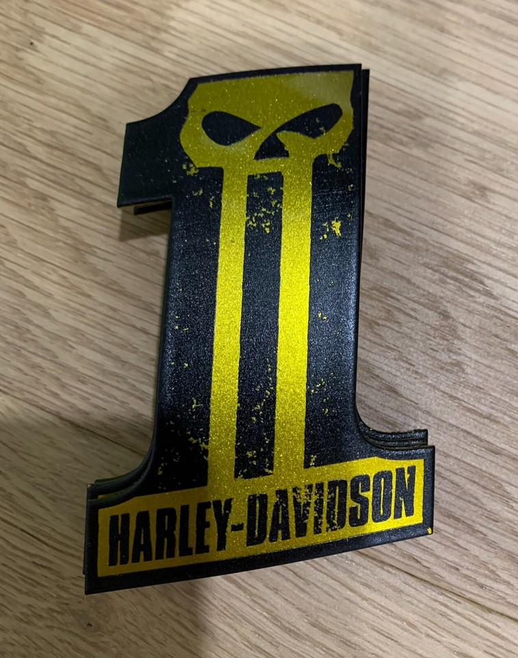 Custom metal tank emblems, Harley #1 badges with willie g | eBay