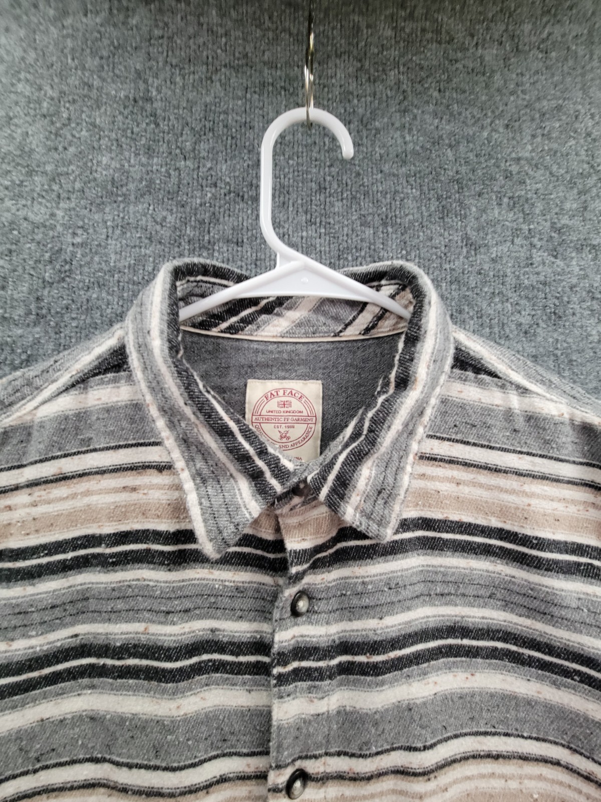 Fat Face Flannel Shirt Mens L Multicolor Striped Button Up Long Sleeve ...