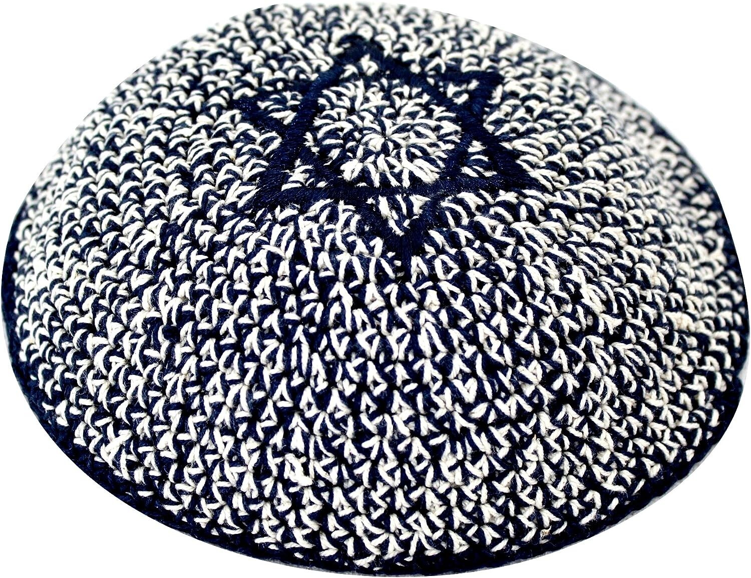 Knitted White Blue Magen David Star Kippah Yarmulke Yamaka Judaica ...