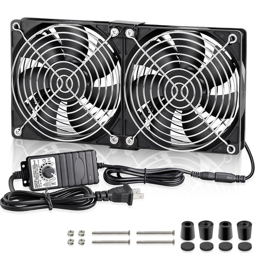 Big Airflow Dual 120mm Fans Dc 12v Powered Fan With Ac 110v 240v Speed ...