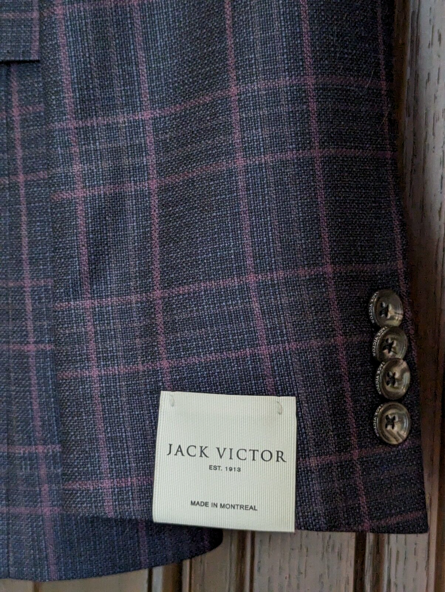 JACK VICTOR Midland Super 130's Wool Navy Plaid Sport Coat JACK VICTOR Midland Super 130's Wool Navy Plaid Sport Coat