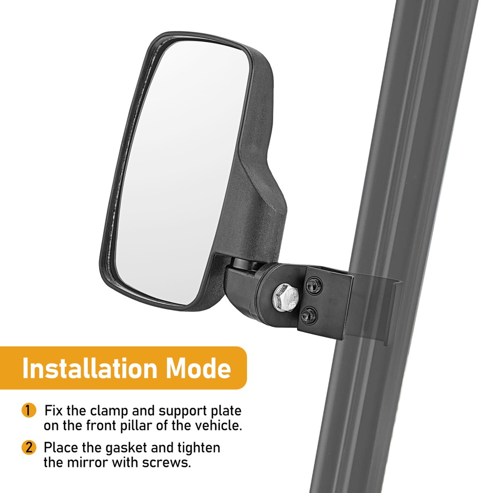 2x Side Folding Rear View Mirrors For Can-Am Defender HD8 HD10 HD5 Max ...