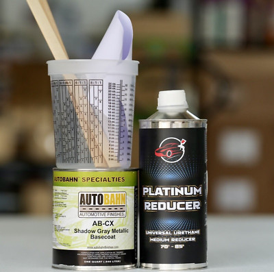 Autobahn Shadow Gray Metallic BaseCoat AB-CX Quart Size Kit W/Reducer ...
