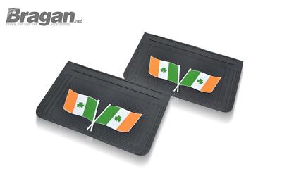 Rear Mud Flaps Embossed UV Rubber Ireland Flag 2pc 65x40cm Mud Guards ...