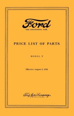 1922-1927 Ford Model T Chassis Only Parts Numbers List Guide ...