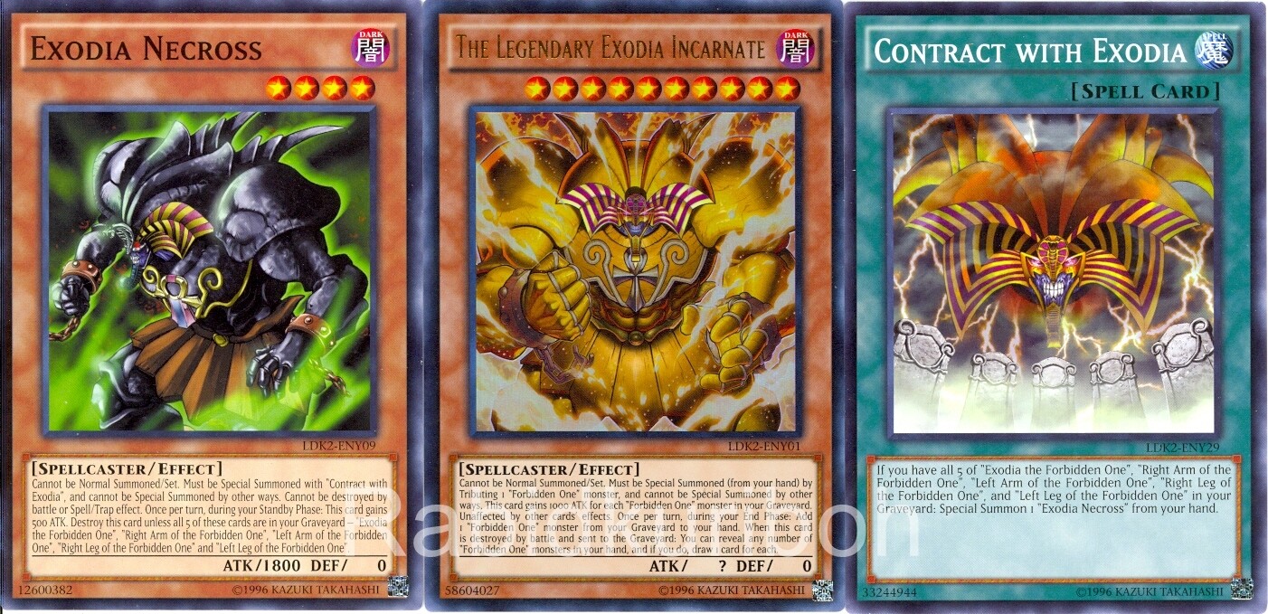 Yugioh Legendary Exodia Incarnate + Exodia Necross + Contract with ...