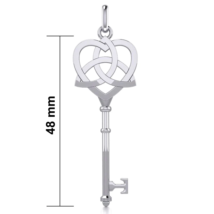 Celtic Heart Spiritual Enchantment Key 925 Sterling Silver Pendant Fine ...