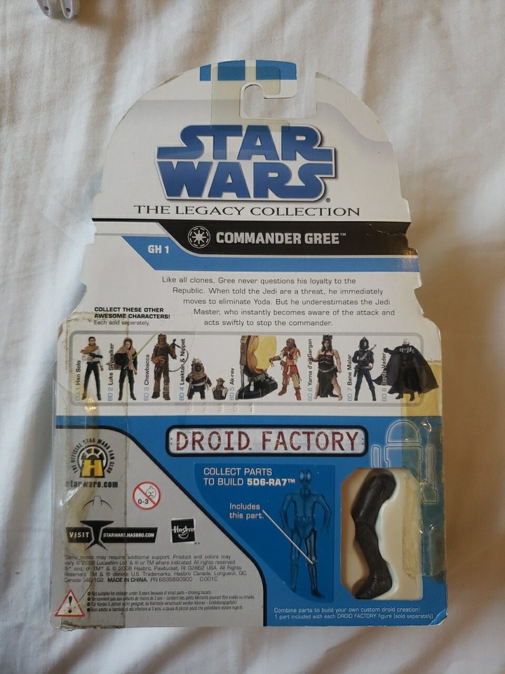 Commander Gree Star Wars 2008 Legacy 3.75” Figure Build A Droid 2009 GH ...