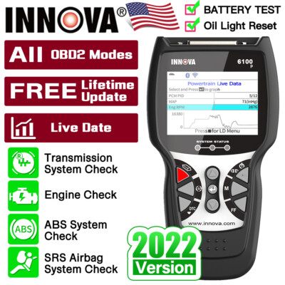 INNOVA 6100P Automotive Scanner Car OBD2 ABS SRS Engine Diagnostic Scan ...