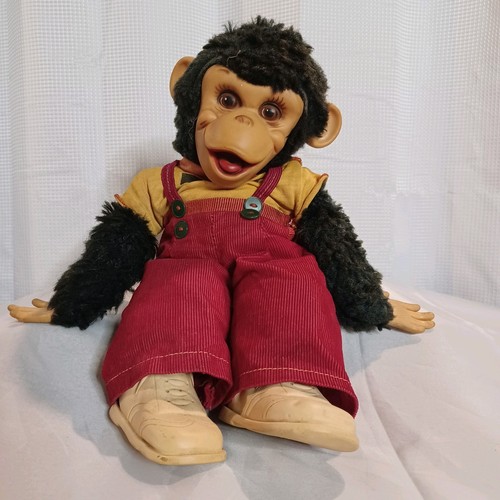 Vintage Zip Zippy The Chimp Monkey Rubber Face 15" Plush Rushton Co ...