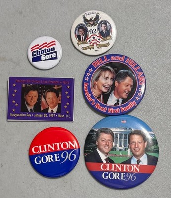 Vintage 1992 & 1997 Bill Clinton and Al Gore Political Button, Pin | eBay