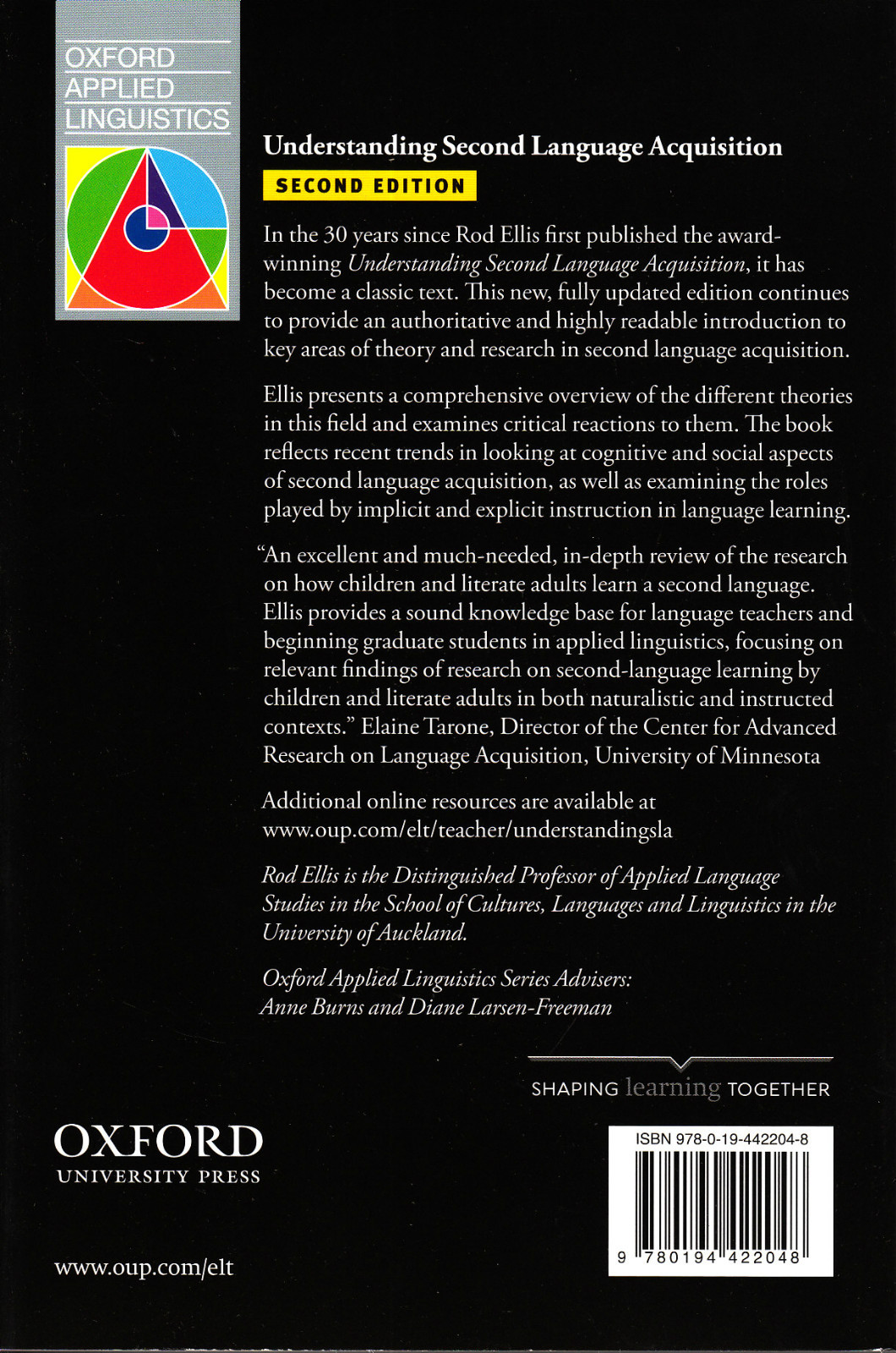 Understanding Second Language Acquisition : Second Edition by Rod Ellis (2015, Trade Paperback ...