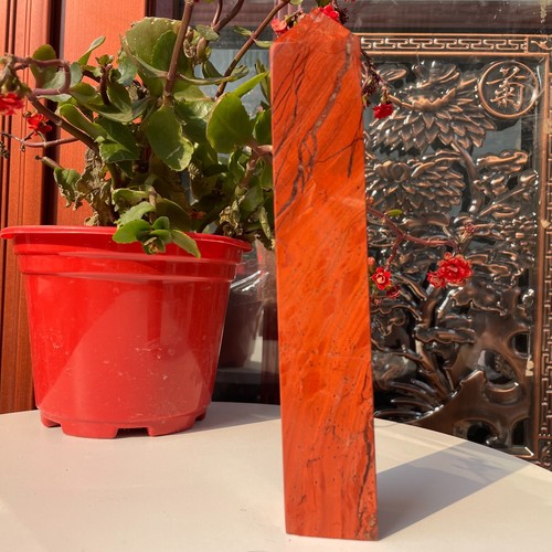 676g Rare Natural Red jasper Quartz Crystal Hexagon Tower Mineral Stone ...